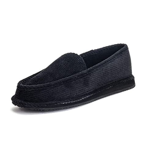 Homiegear Black House Slippers Anti Slip Mens Loafers House Slippers