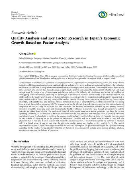 Pdf Quality Analysis And Key Factor Research In Japans Economic