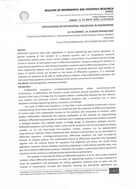 PDF Applications Of Differential Equations In Engineering