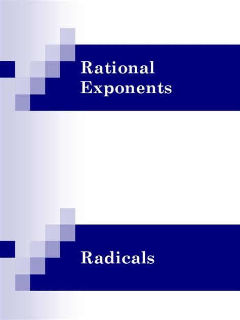 1 8 Rational Exponents And Radicals Pdf Fraction Mathematics Exponentiation