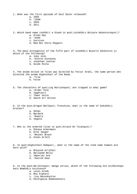 Stat274 Regression Analysis Project Spring 2019 10 When Was The First Episode Of Soul Eater