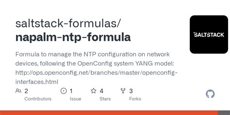 github saltstack formulas napalm ntp formula formula to manage the ntp configuration on