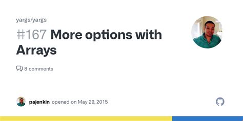 More Options With Arrays Issue 167 Yargs Yargs GitHub