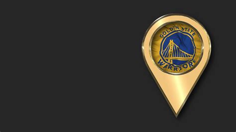 Golden State Warriors Gold Location Icon Flag Seamless Looped Waving