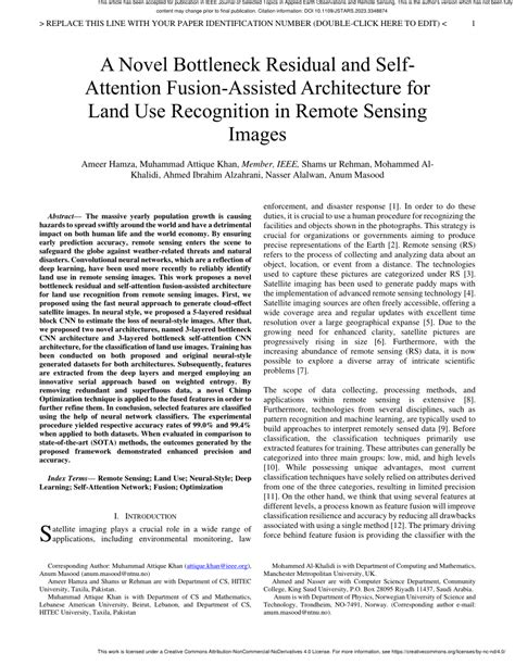 Pdf A Novel Bottleneck Residual And Self Attention Fusion Assisted Architecture For Land Use