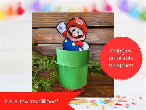 Super Party Pringles Warp Pipe Wrapper Printable Design Super Brothers Birthday Decor
