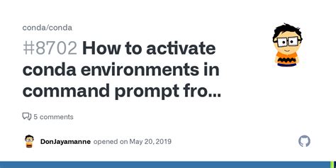 how to activate conda environments in command prompt from within vs code · issue 8702 · conda