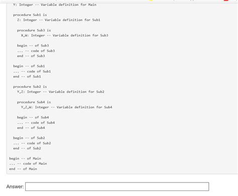 Consider Following Pascal Like Code Assuming Dynamic