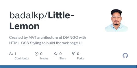 Github Badalkplittle Lemon Created By Mvt Architecture Of Django