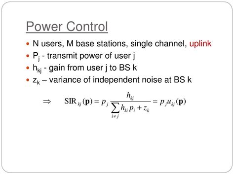 Ppt Distributed Power Control And Spectrum Sharing In Wireless
