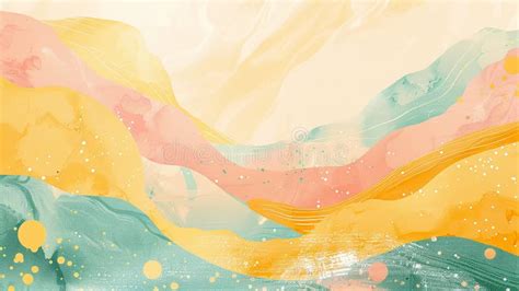 Colorful Abstract Waves Flowing In Soft Pastel Shades Creating A Serene