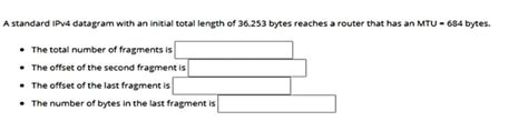 Solved A Standard IPv Datagram With An Initial Total Length Chegg Com