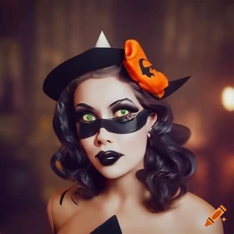 High Definition Vintage Halloween Pinup Artwork On Craiyon