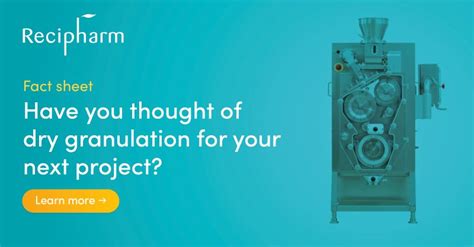 Gerteis Mini Pactor® Advance Dry Granulation Services Recipharm