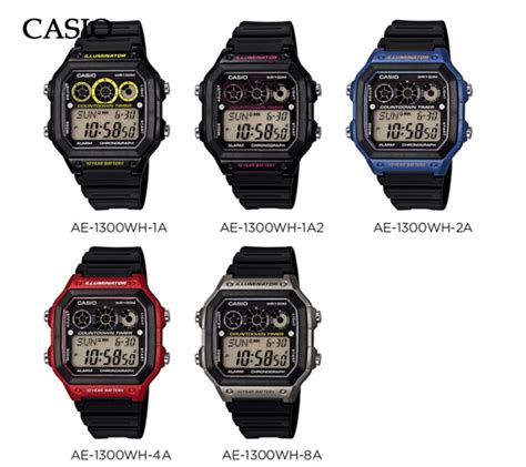 Casio Digital นาฬิกาข้อมือ ผู้ชาย สายเรซิ่น รุ่น Ae 1300wh Ae 1300wh