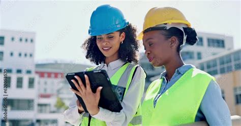 Tablet Construction Site And Engineering Women Of Blueprint Proposal Collaboration And Project
