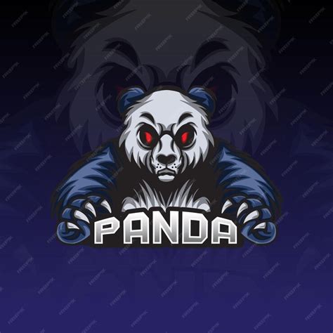 팬더 E스포츠 로고 및 마스코트 게임 로고 프리미엄 벡터