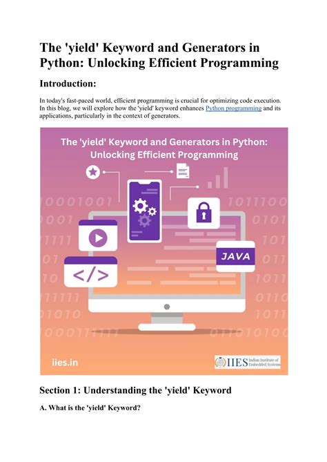 Ppt The Yield Keyword And Generators In Pythondocx Powerpoint
