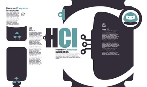 인간컴퓨터 상호 작용 인포그래픽 디자인 벡터 그림입니다 스톡 일러스트레이션 아이콘 프리젠테이션 타이포그래피 기술 활판술에 대한 스톡 벡터 아트 및 기타 이미지 Istock
