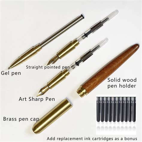 Three Types Of Pens Brass Solid Wood Pens Including 3 Types Of Pens Pen Tip Utility Pen Tip
