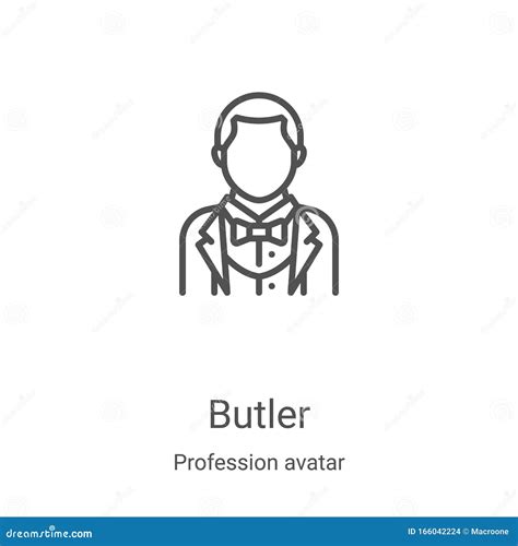 Butler Icon Vector From Profession Avatar Collection Thin Line Butler Outline Icon Vector