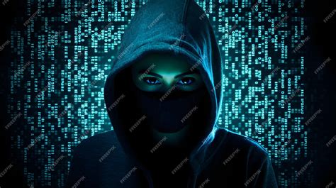 Premium Ai Image Hacker Breaching Computer Network Security