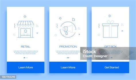 플랫 아이콘이 있는 모바일 앱 페이지 화면을 켜고 쇼핑 및 소매 개념 Ux Ui 디자인 템플릿 벡터 일러스트레이션 0명에 대한 스톡 벡터 아트 및 기타 이미지 Istock