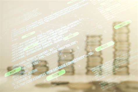 Premium Photo Abstract Virtual Coding Illustration On Coins Background Software Development