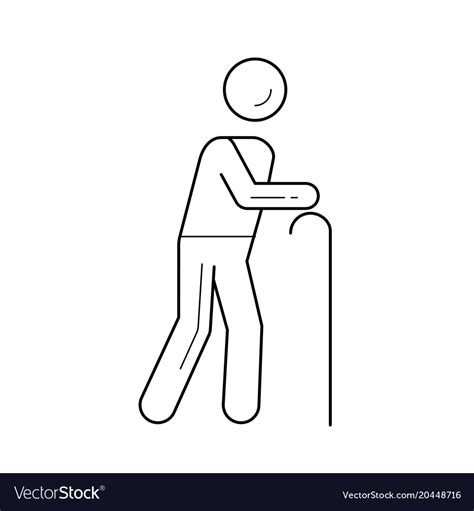 Old Man Line Icon Royalty Free Vector Image Vectorstock