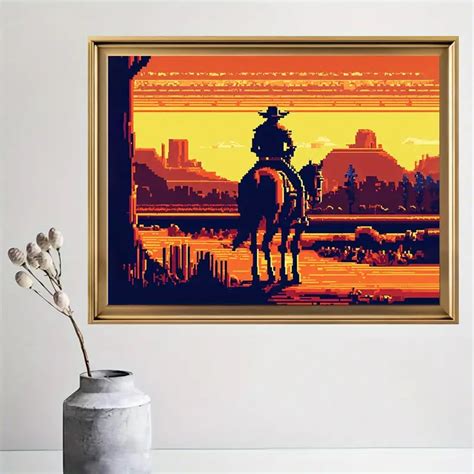 서부 일몰 캔버스 월 아트 프레임 없는 장식 프린트 포스터 가정 사무실 침실 및 거실용 축제 선물 Temu