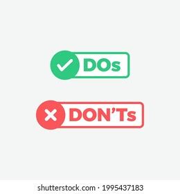 Dos Donts Flat Vector Icon Set Stock Vector Royalty Free Shutterstock