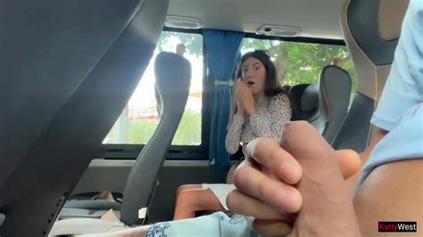 Public Dick Flashing Risky Handjob In Public Bus Full Of People Until