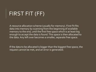 First Fit Best Fit Worst Fit PPT