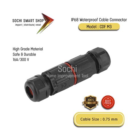 Jual Soket Konektor Ip Waterproof Sambungan Kabel Listrik Mm Shopee Indonesia