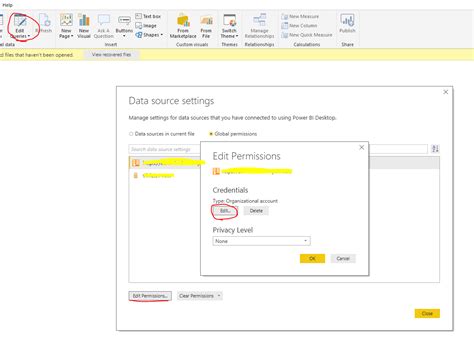 solved error in refreshing table password error microsoft power bi