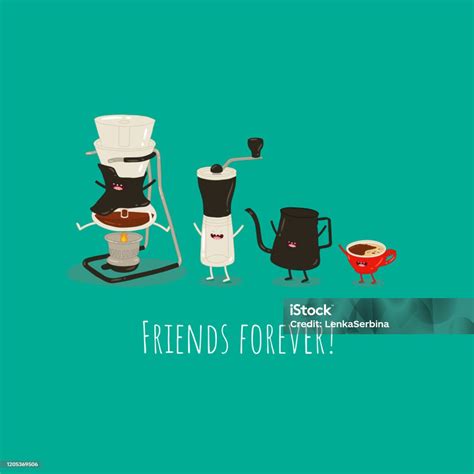커피 양조 방법 사이펀 커피 공장 커피 주전자 커피 빨간 컵 재미있는 이미지 만들기에 대한 스톡 벡터 아트 및 기타 이미지