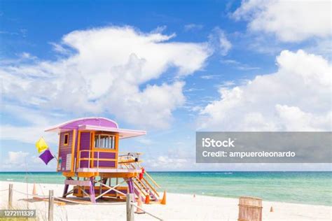 마이애미 비치 사우스 비치 플로리다 미국의 인명 구조 오두막 마이애미에 대한 스톡 사진 및 기타 이미지 마이애미 오션 드라이브 마이애미 아르데코 Istock