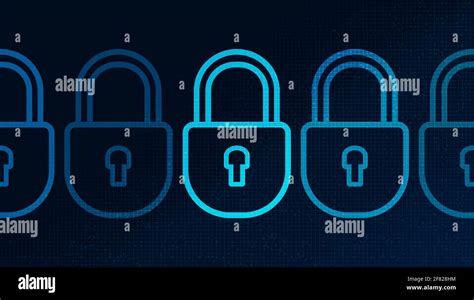 Digital Technology Lock Securityprotection And Connection Concept Background Designvector