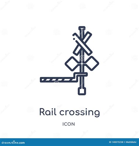 Linear Rail Crossing Icon From Maps And Flags Outline Collection Thin Line Rail Crossing Icon
