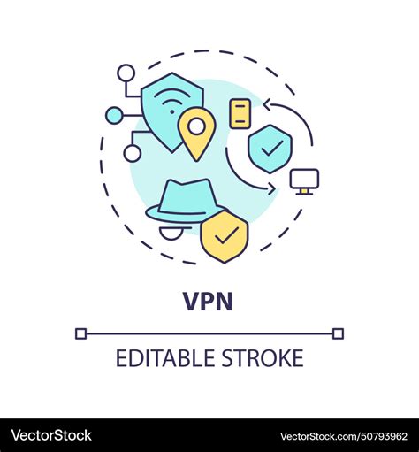 Vpn Connection Type Multi Color Concept Icon Vector Image