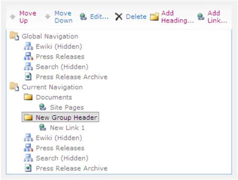 how to configure site navigation in sharepoint 2010 dummies