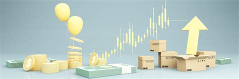 빨간색 위쪽 화살표가있는 쇼핑 카트 골판지 상자와 주식으로 둘러싸인 것은 인플레이션 및 비즈니스 이익 성장 개념에서 상승하는 재정적 절약으로 돈을 차트로 표시합니다 사실적인