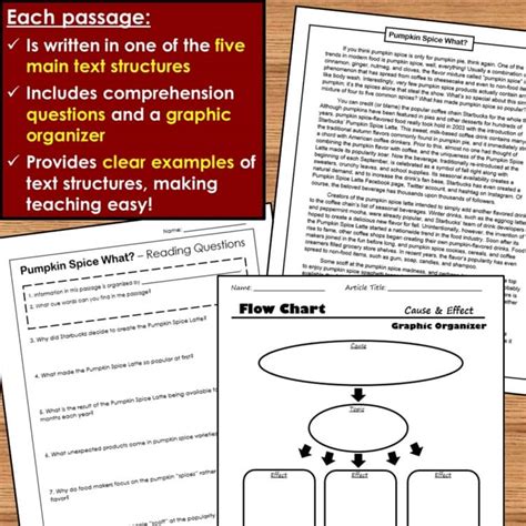 Fall Reading Comprehension Text Structure Passages And Graphic Organizers