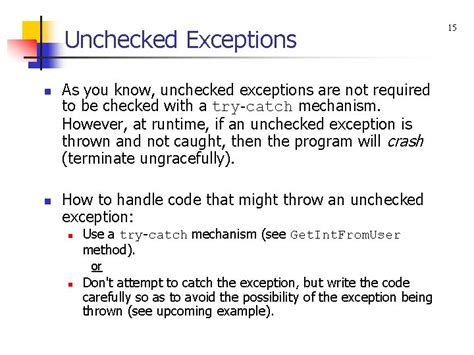 Chapter 14 Exception Handling N N Using Try
