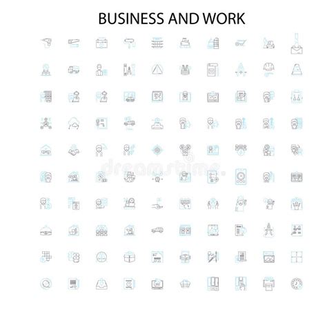Business And Work Icons Signs Outline Symbols Concept Linear