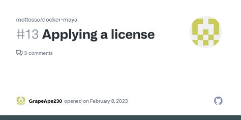 applying a license · issue 13 · mottosso docker maya · github