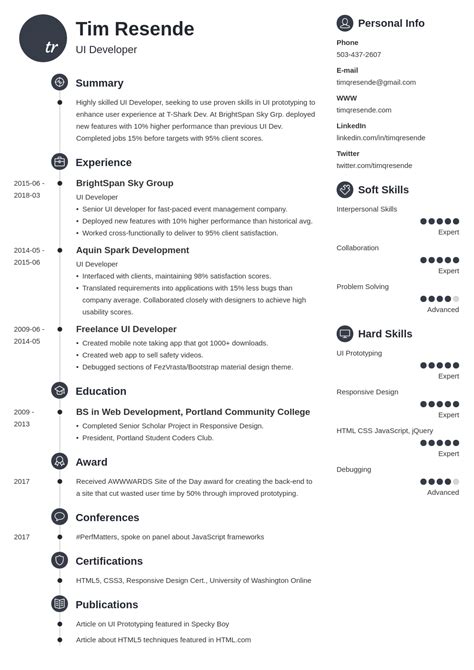 4 UI UX Resume Samples Guide With Templates Skills