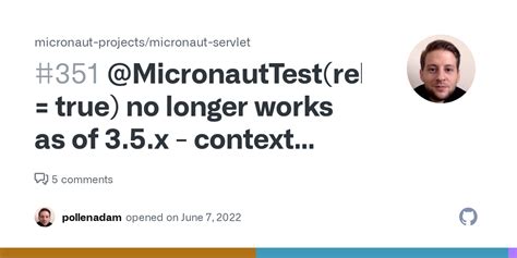 micronauttest rebuildcontext true no longer works as of 3 5 x