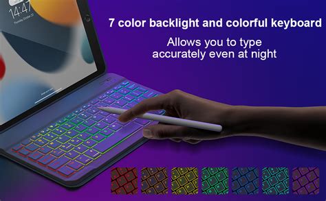 Amazon Com LINHUANXILE Keyboard Case For IPad 10 2 9th 8th 7th Gen 7 Color Backlit Removable