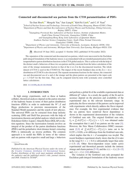 pdf connected and disconnected sea partons from the ct18